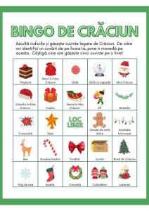 Bingo de Crăciun – joc printabil GRATUIT pentru copiii mici