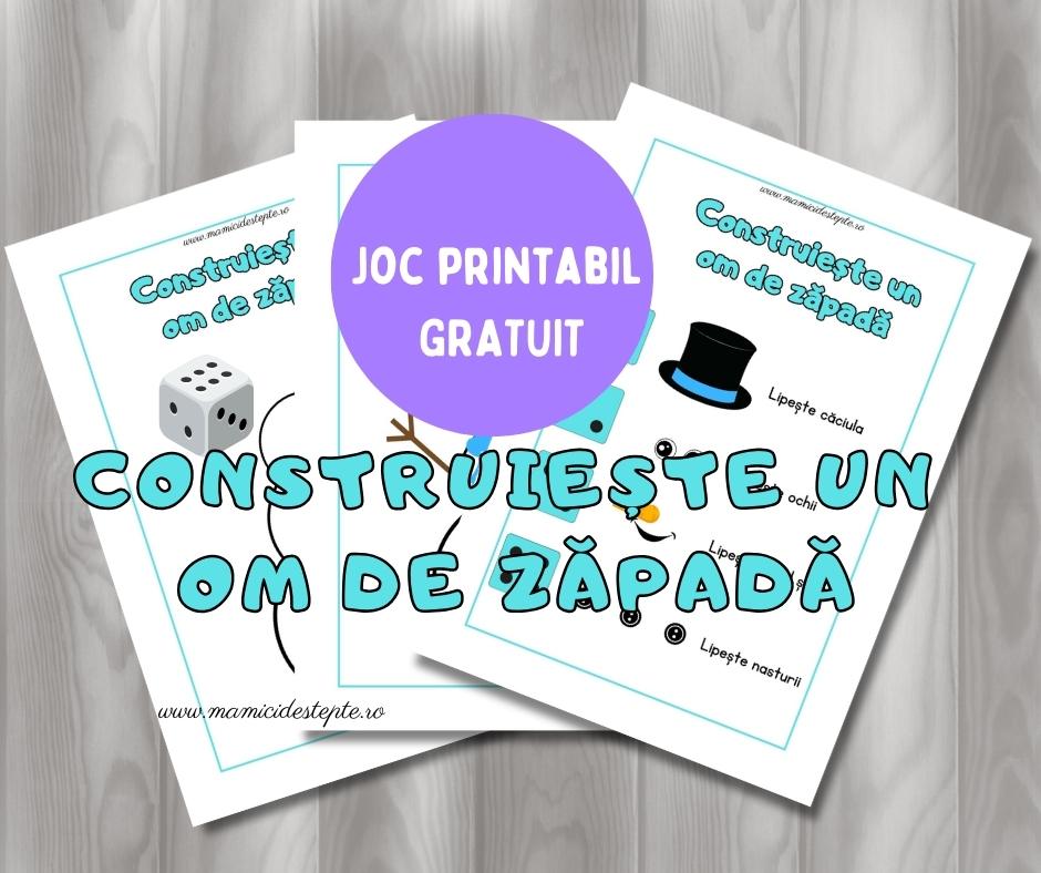 Joc printabil GRATUIT – Construiește un om de zăpadă