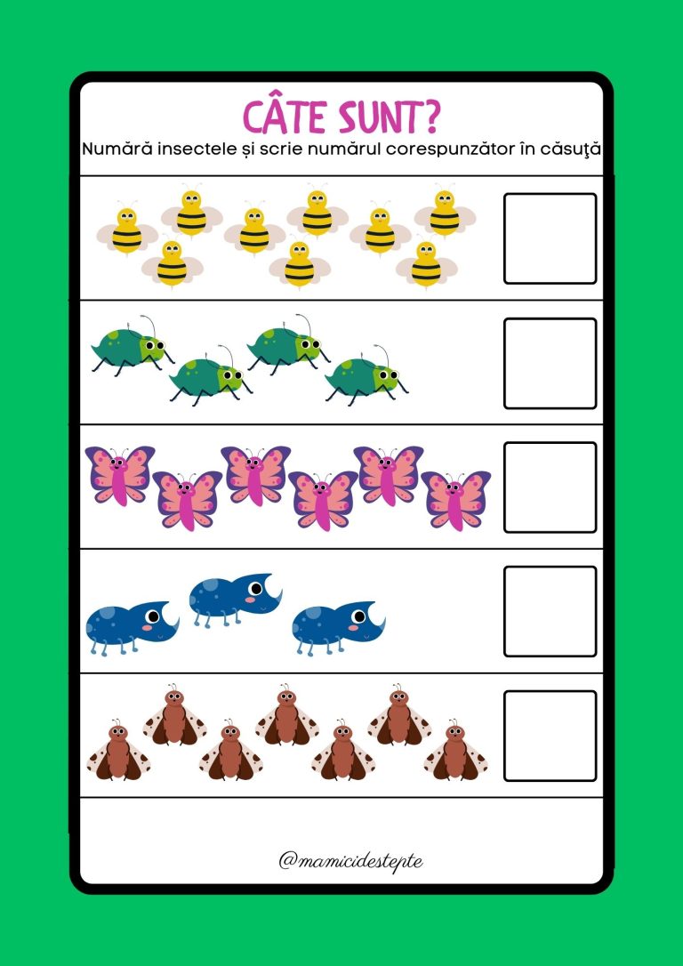 Activități educative de primăvară – fișe printabile GRATUITE