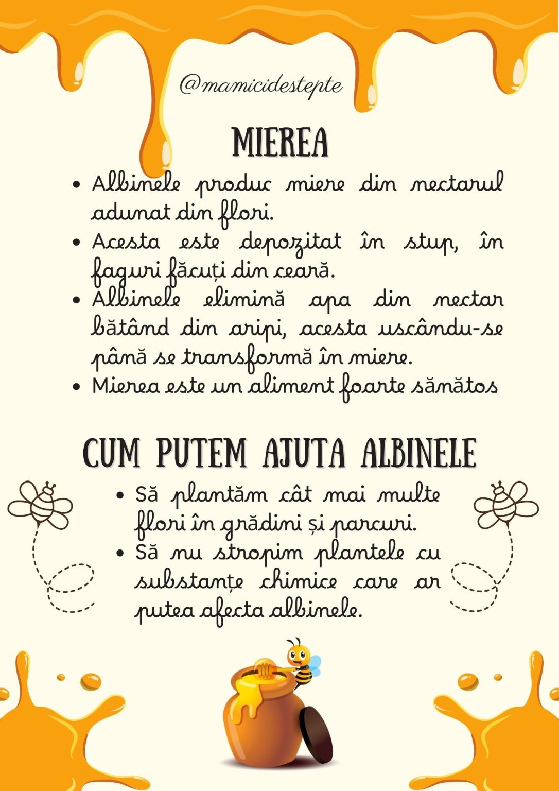 Fișe despre albine – download gratuit - Mămici deștepte
